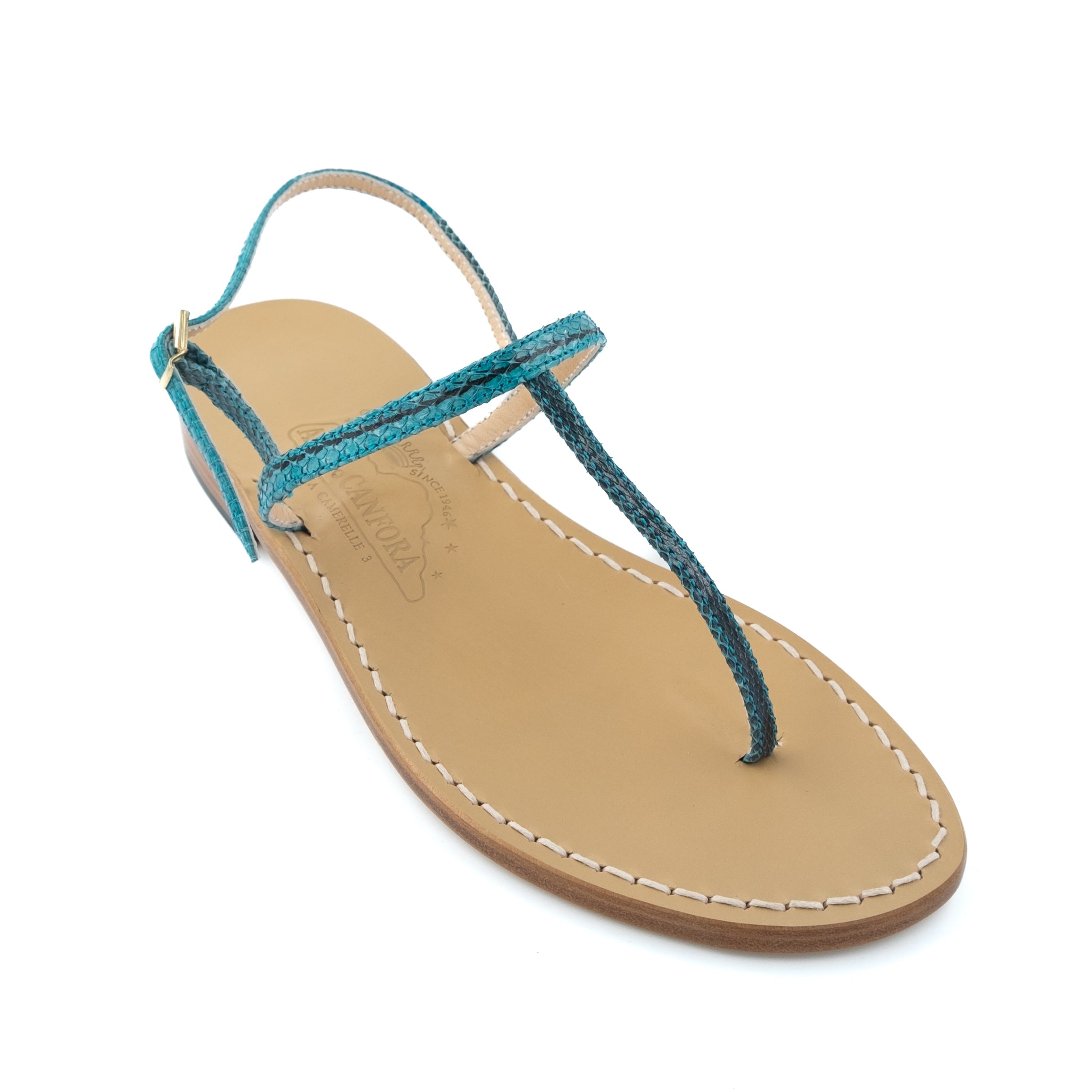Gail Lizard - Genuine leather thong sandal with lizard watch strap ...