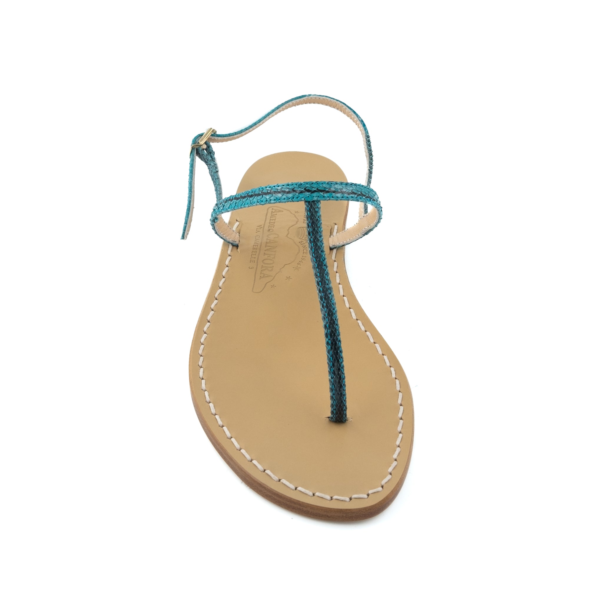 Gail Lizard - Genuine leather thong sandal with lizard watch strap ...