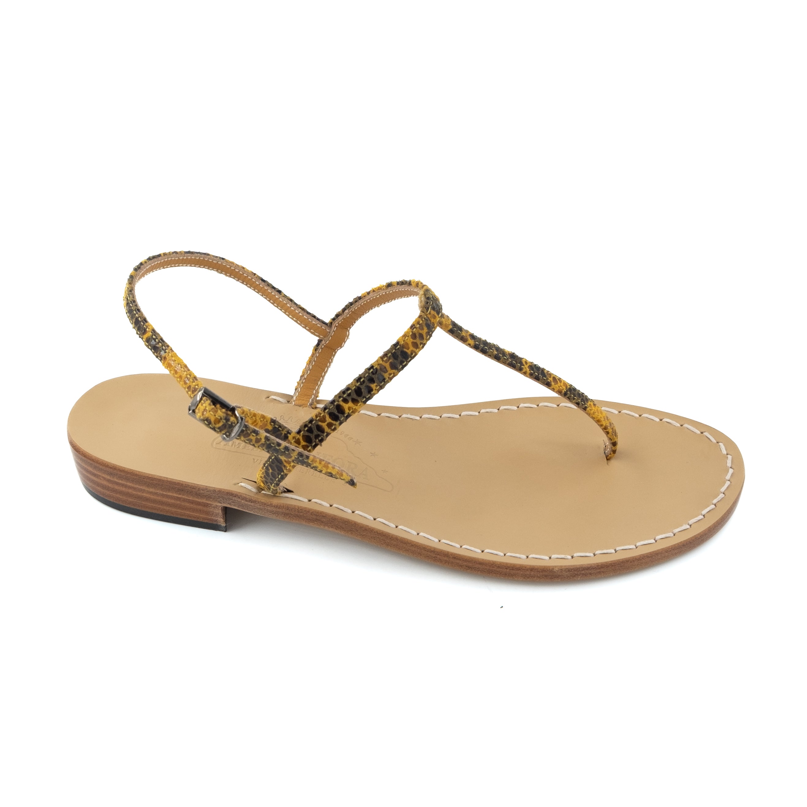 Gail Lizard - Genuine leather thong sandal with lizard watch strap ...