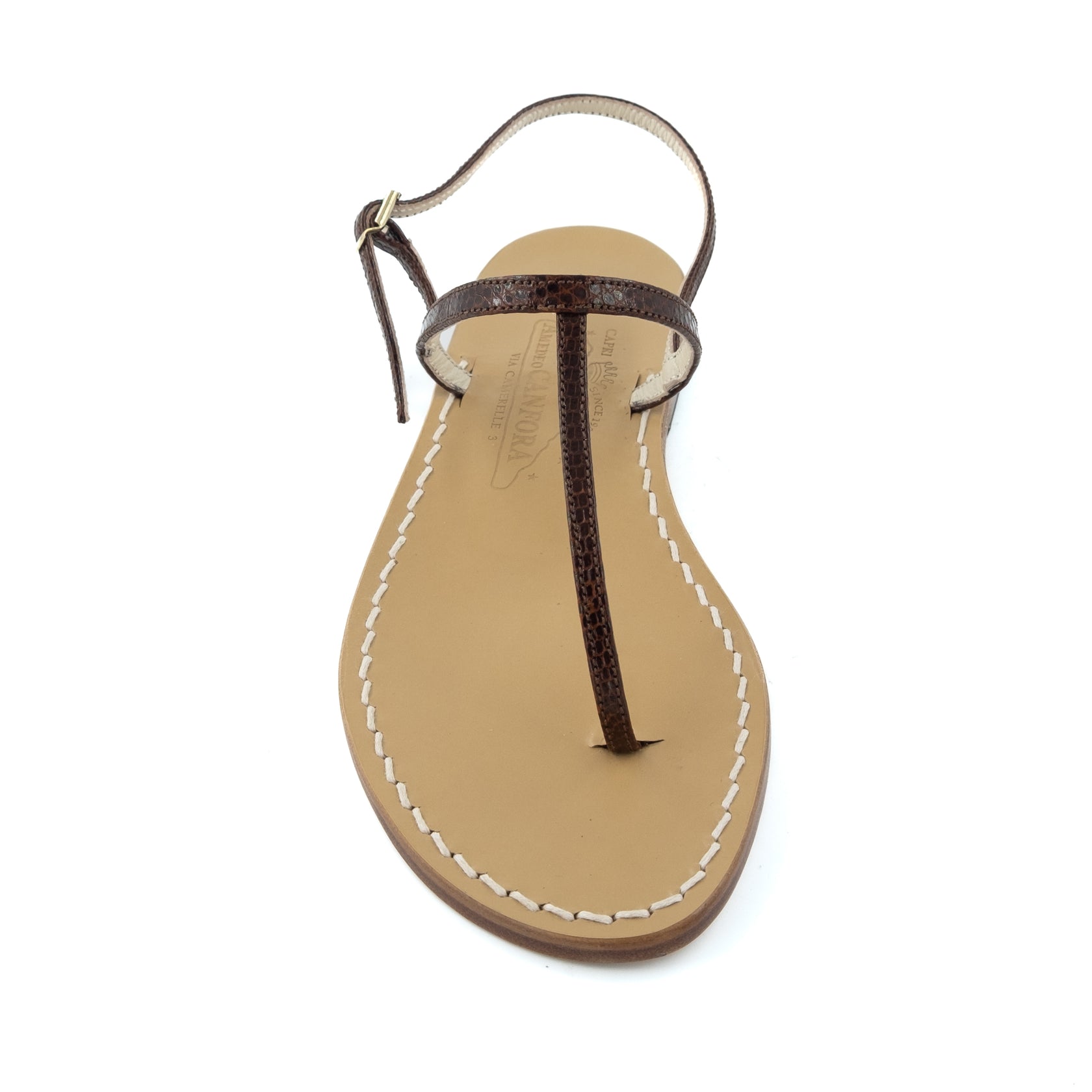 Gail Lizard - Genuine leather thong sandal with lizard watch strap ...