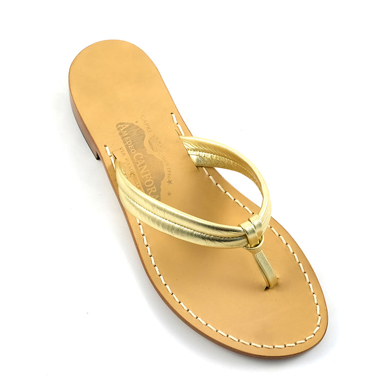 Janet - Genuine leather thong sandal with heel – Canfora.com