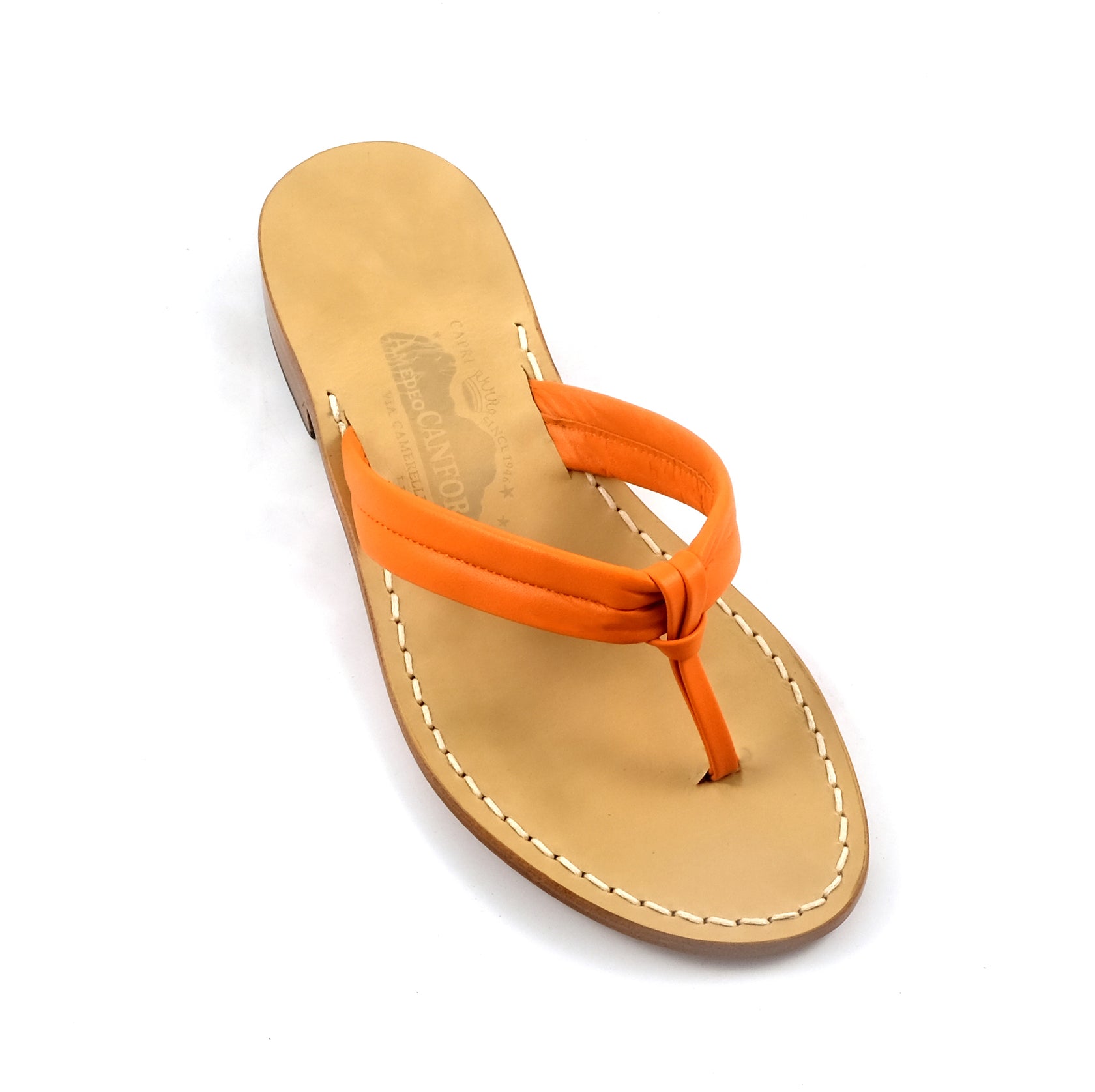 Janet - Genuine leather thong sandal with heel – Canfora.com