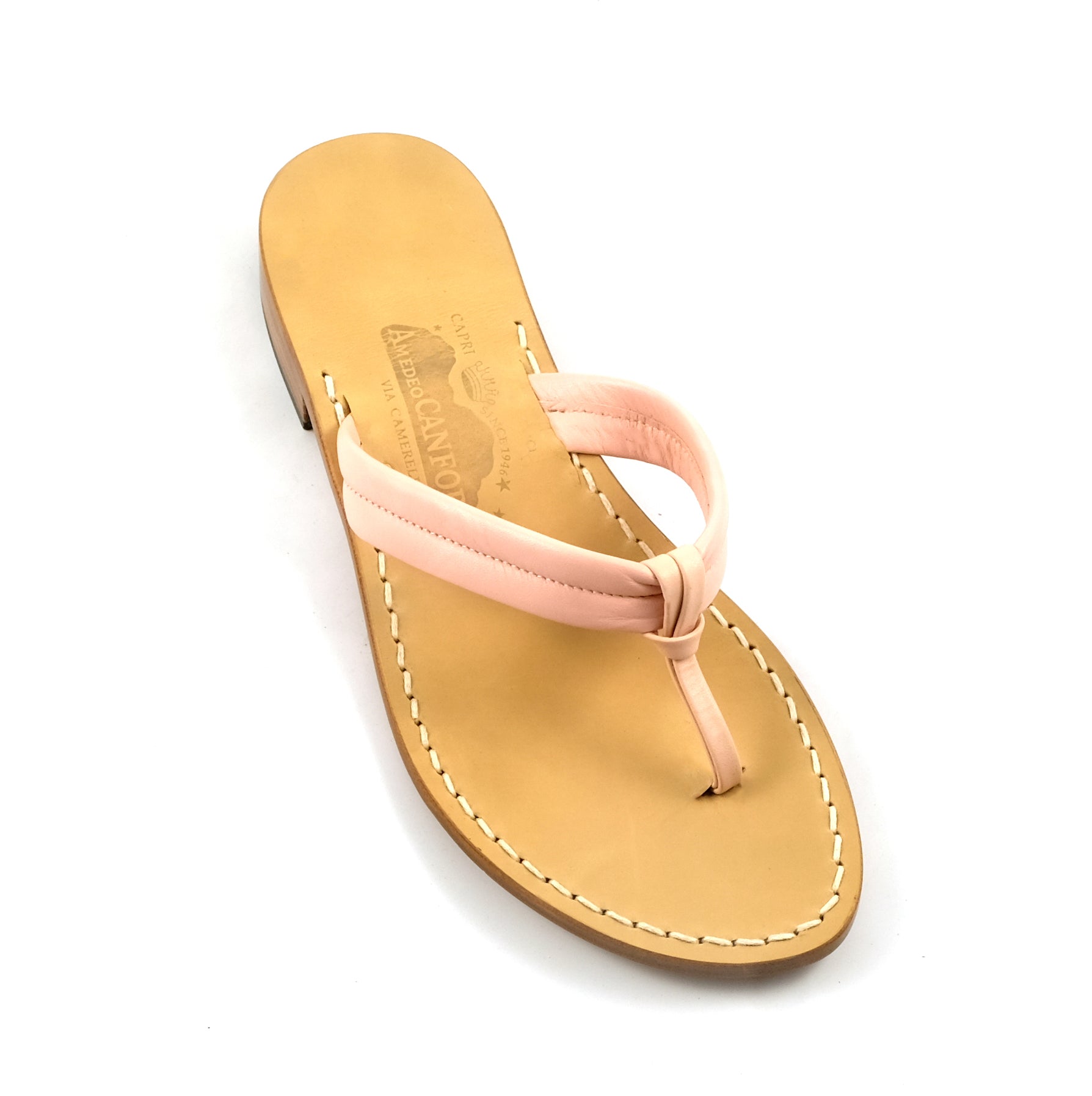 Janet - Genuine leather thong sandal with heel – Canfora.com