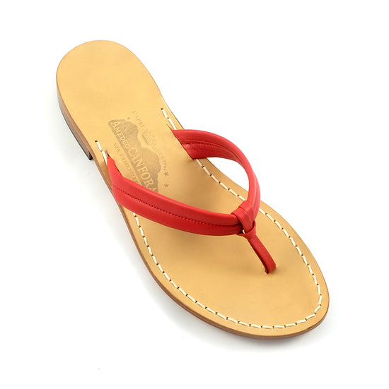 Janet - Genuine leather thong sandal with heel – Canfora.com